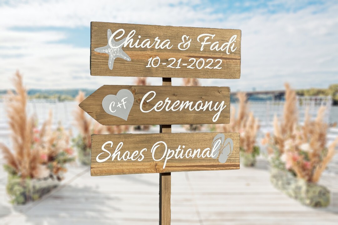 Country Wedding Decor Directional Sign, Boho Style, Shoes Optional Sign ...