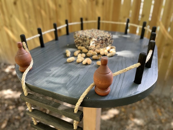 Bird Feeder Squirrel Feeder Play Platform With Rope Ladder. - Etsy
