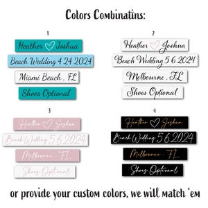 Beach Wedding Sign, Directional Sign, Shoes Optional Sign, Aqua Wedding ...