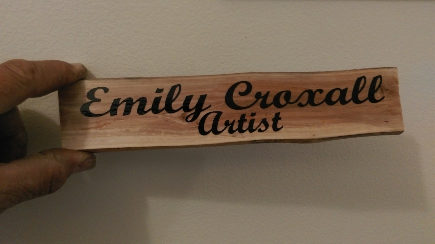 Rustic Office Door Name Plate or Sign With Vinyl Letters | Etsy