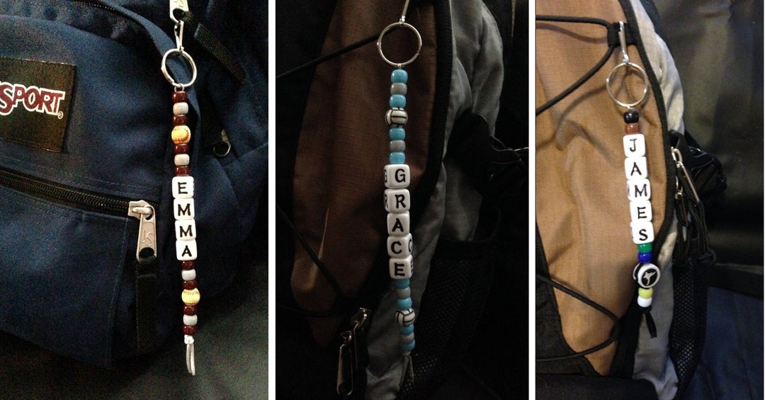 Custom Bag Backpack Identifier Your Name Team Keychain - Etsy