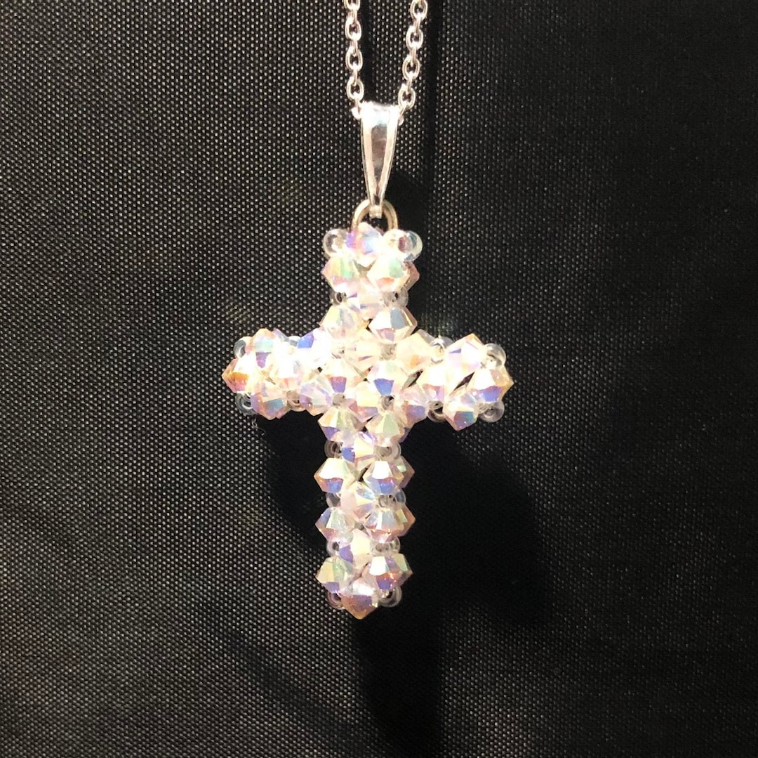 Crystal Swarovski Crystal Cross Necklace, Sterling Silver Necklace ...
