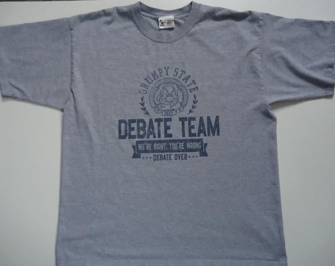Vintage Walt Disney Grumpy State Debate Team Tshirt~ Sz. XL - Etsy