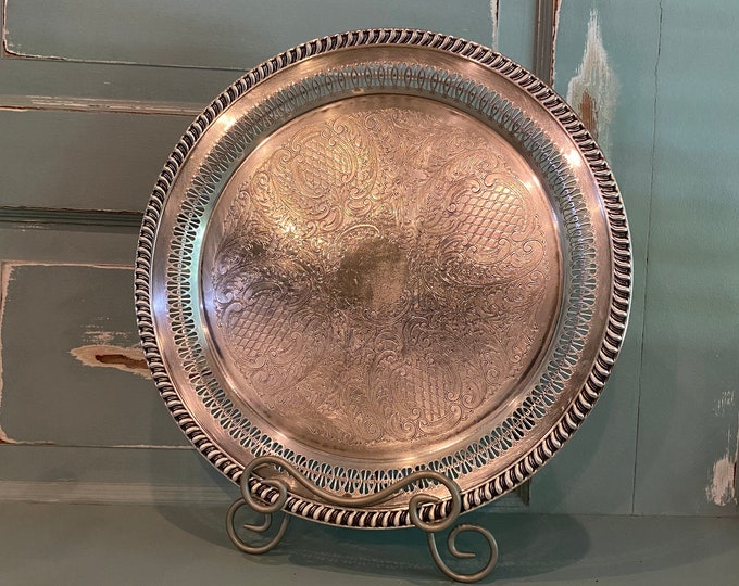 Vintage Leonard Silverplate Round Tray 420-G6 - Etsy