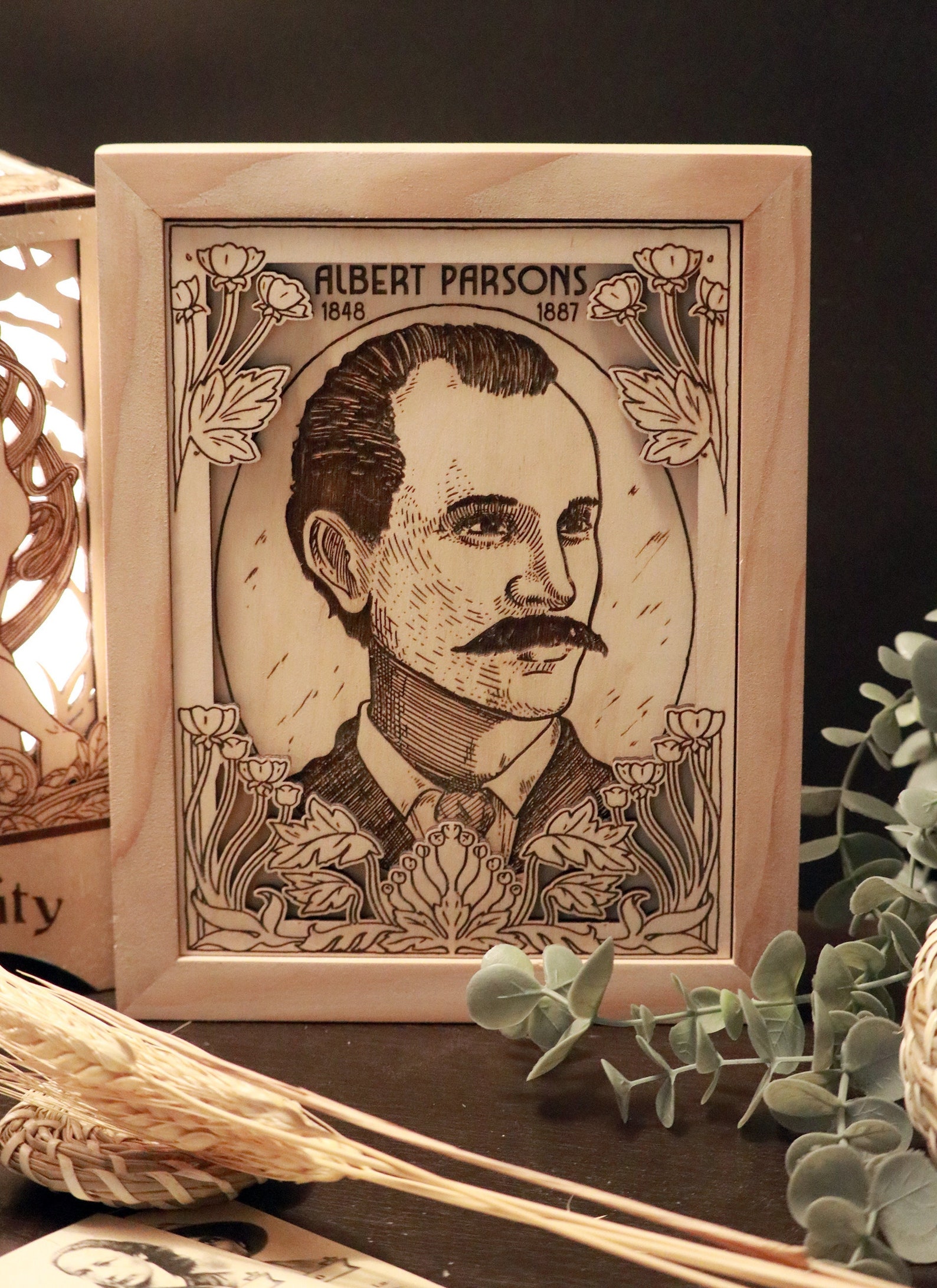 Albert Parsons Wooden Portrait - Etsy