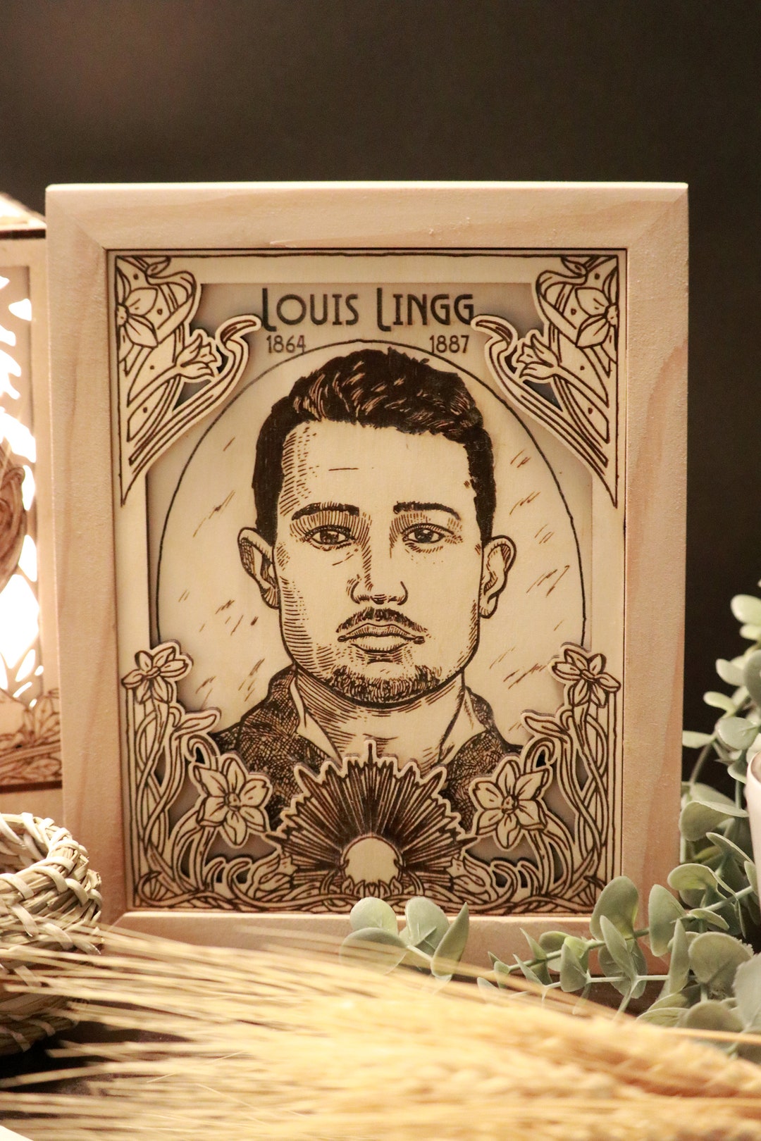 Louis Lingg Wooden Portrait - Etsy