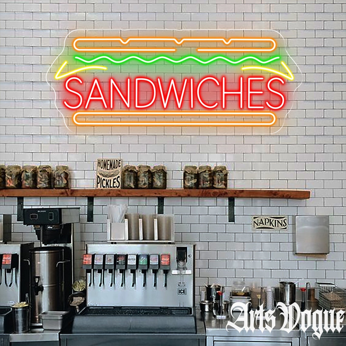 Sandwiches Neon Sign, Custom LED Sandwiches Neon Sign, Restaurant Food ...