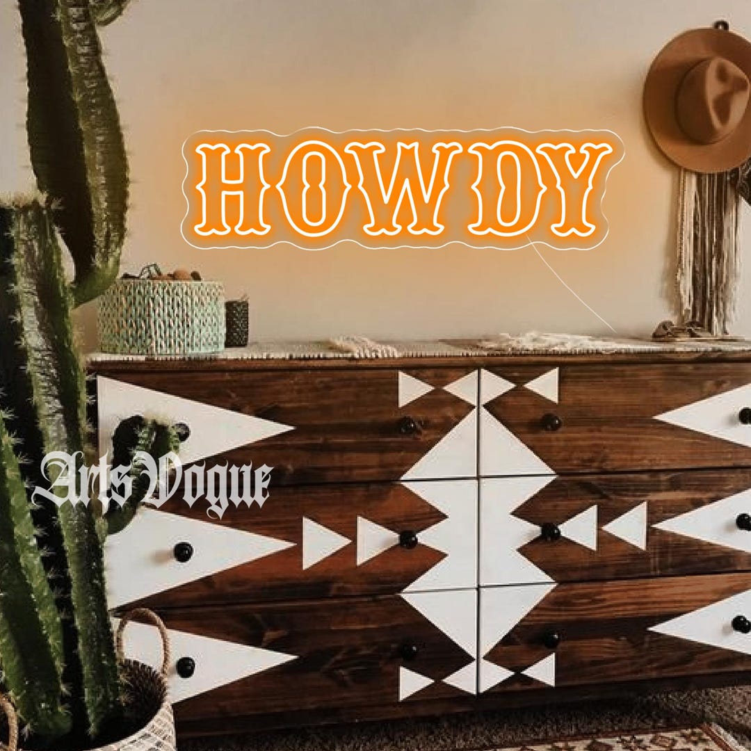 Howdy Neon Sign,custom Western Cowboy Led Neon Light,cowboy Bar Sign ...