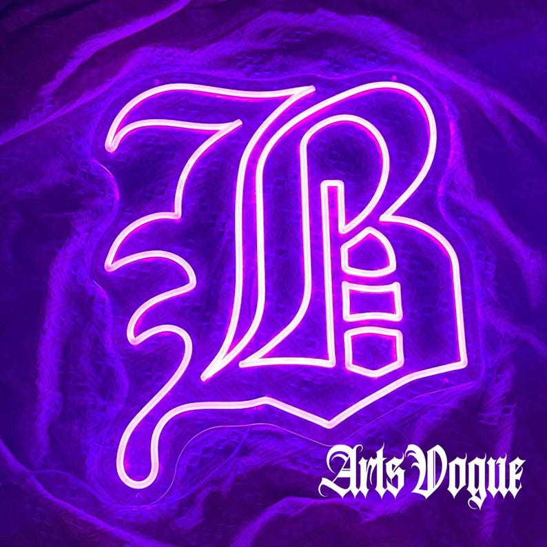Custom Gothic Font Letter Neon Sign, Custom A-Z Name Neon Light,old ...