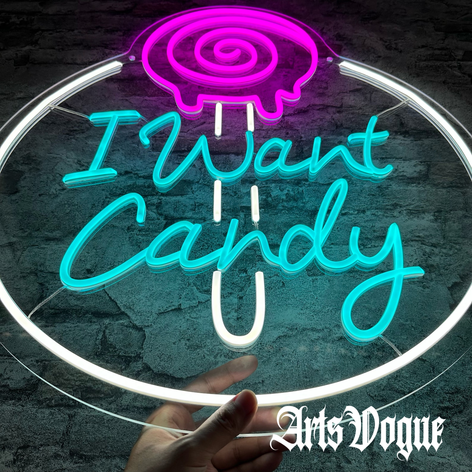 I Want Candy Neon Sign,candy Shop Neon Sign, Custom Store Signage,home ...