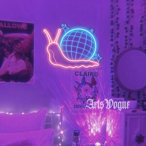 Disco Ball Snail Neon Sign, Custom Disco Party Sign, Disco Party Decor ...