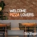 Welcome Pizza Lovers,burgers Neon Sign,custom Pizza Fast Food Light ...