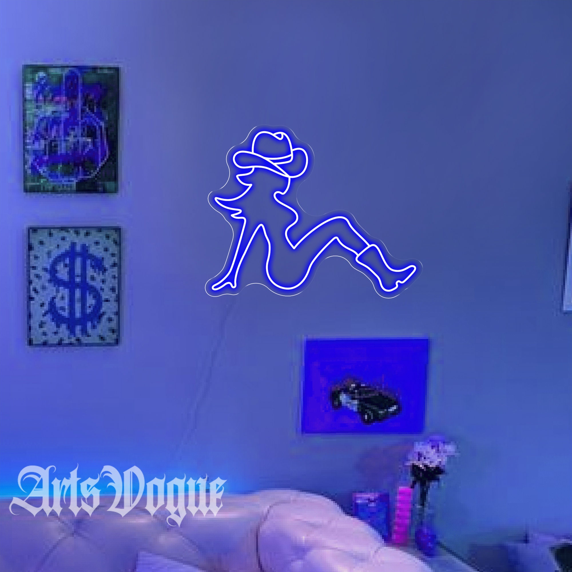 Cowgirl Neon Sign, Girl in a Cowboy Hat Led Neon Light, Custom Western ...