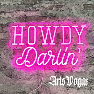 Howdy Darlin’ Neon Sign,custom Western Cowgirl Led Neon Light,cowboy ...