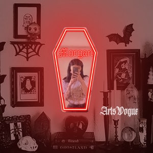 Coffin Mirror Neon Sign,custom Coffin Sign,gothic Mirror,gothic Neon ...