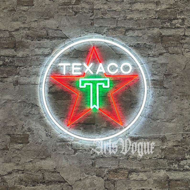Texaco Neon Sign,custom Garage Led Sign,gas Station Neon Light,workshop ...