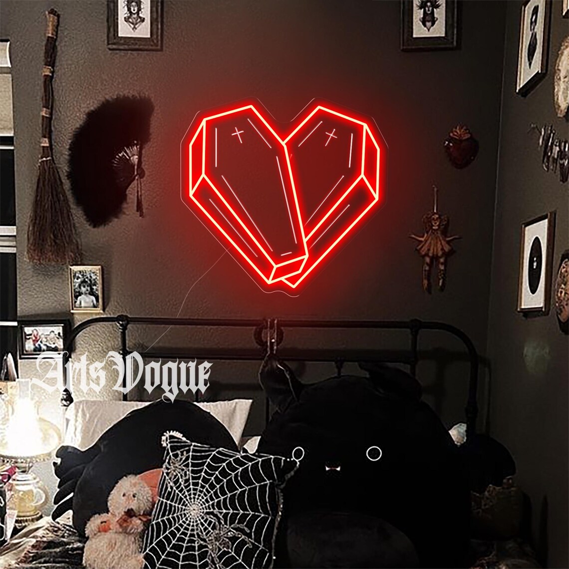 Coffin Heart Neon Sign,custom Coffin Sign,heart Coffin LED Sign,gothic ...