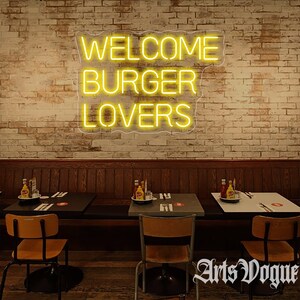 Welcome Pizza Lovers,burgers Neon Sign,custom Pizza Fast Food Light ...