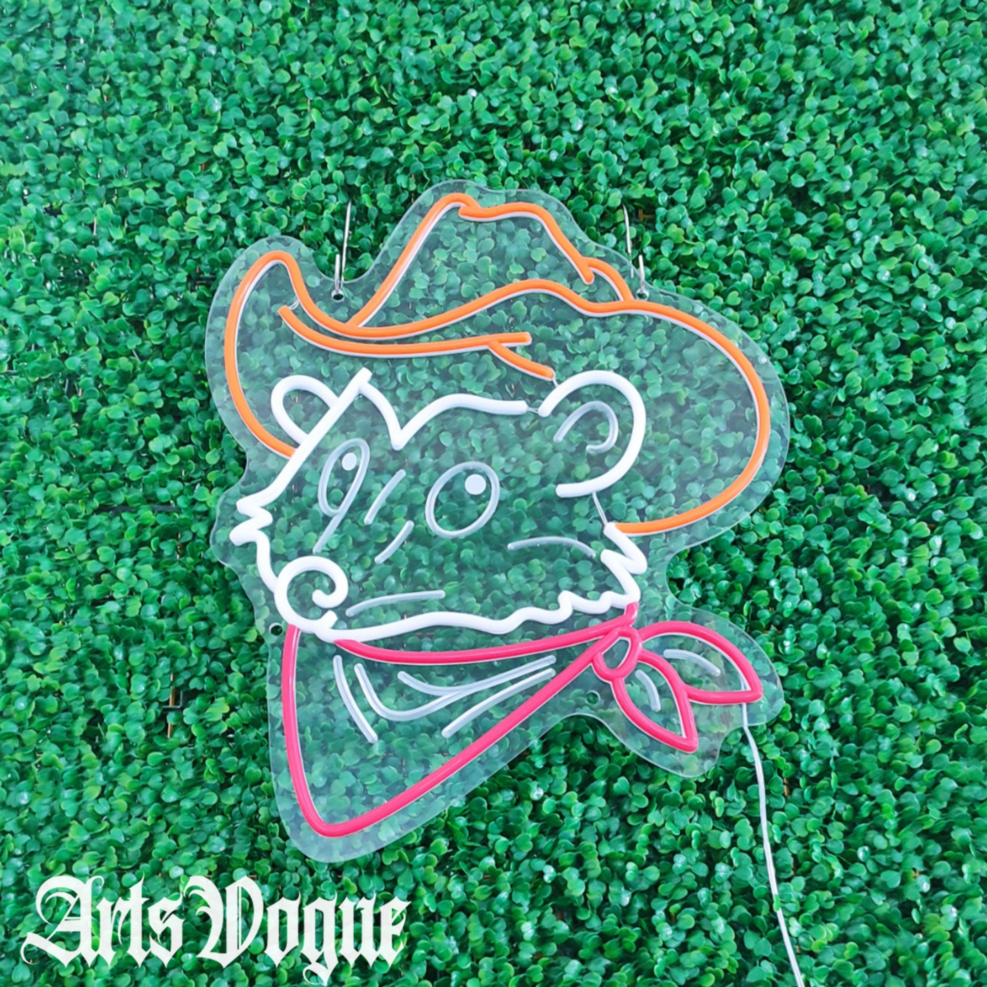 Opossum Cowboy Neon Sign, Custom Cowboy Mouse Neon Sign, Cowboy Bar ...