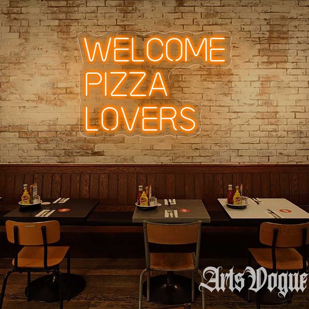 Welcome Pizza Lovers,burgers Neon Sign,custom Pizza Fast Food Light ...