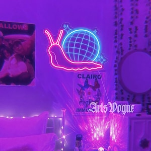 Disco Ball Snail Neon Sign, Custom Disco Party Sign, Disco Party Decor ...