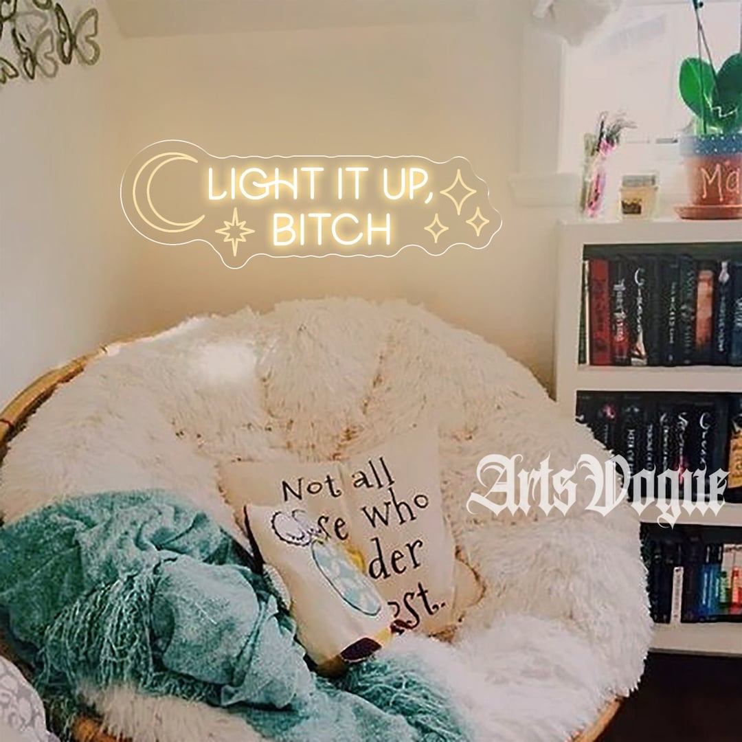 Light It up Neon Sign,custom Room LED Sign,reading Lover Gift,book ...