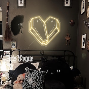 Coffin Heart Neon Sign,custom Coffin Sign,heart Coffin LED Sign,gothic ...