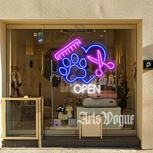 Pet Open Neon Sign,custom Pet Spa Neon Sign,pet Shop Open Neon Sign,pet ...