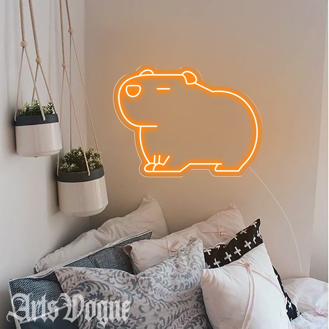 Capybara Neon Sign,custom Cute Capybara Neon Sign, Capybara Wall Art ...