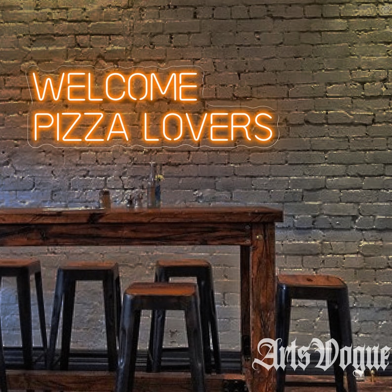 Welcome Pizza Lovers,burgers Neon Sign,custom Pizza Fast Food Light ...
