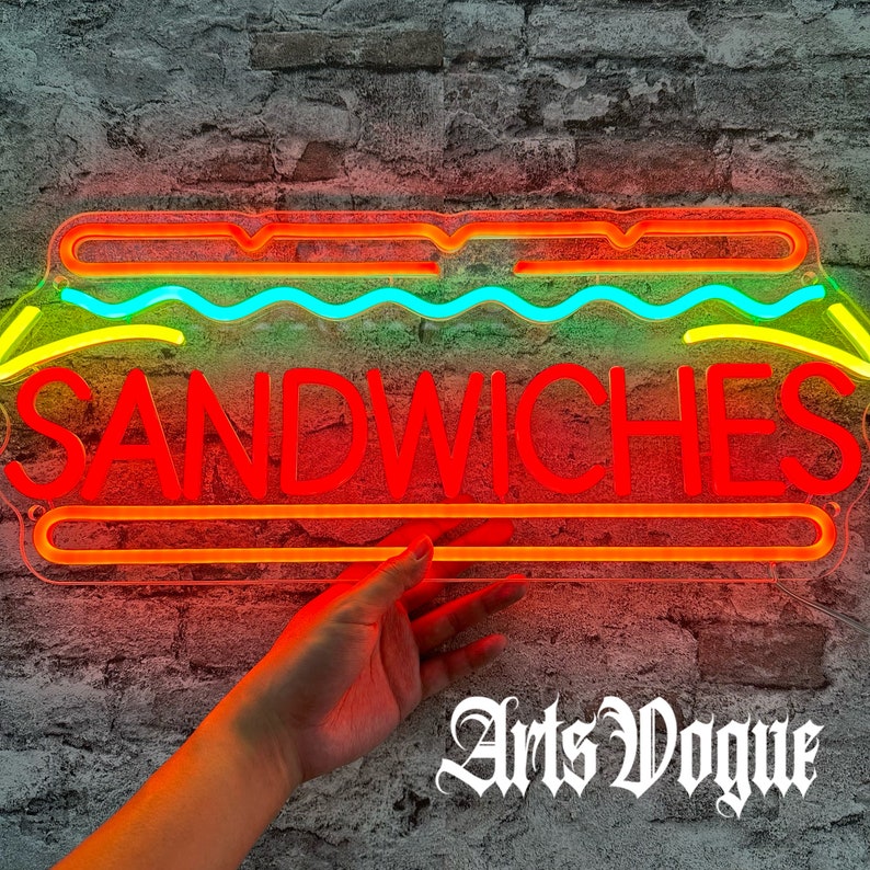 Sandwiches Neon Sign, Custom LED Sandwiches Neon Sign, Restaurant Food ...