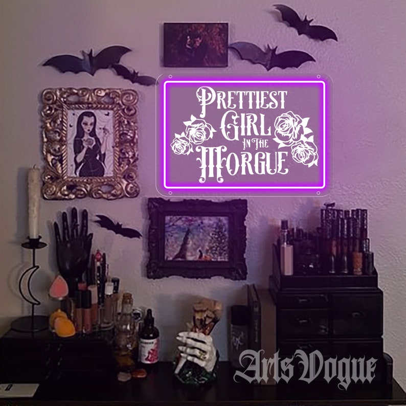 Prettiest Girl in the Morgue Neon Sign,custom Gothic Neon Light, Goth ...