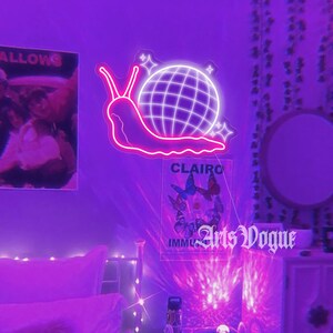 Disco Ball Snail Neon Sign, Custom Disco Party Sign, Disco Party Decor ...