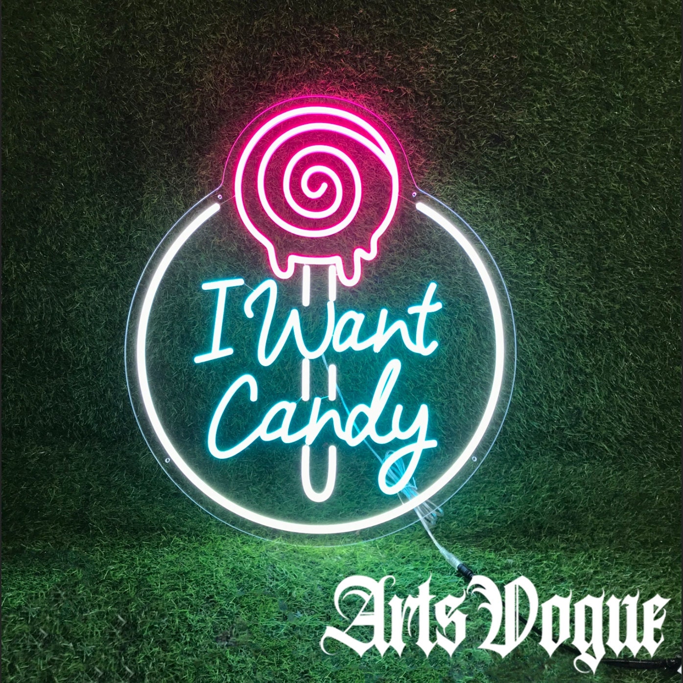 I Want Candy Neon Sign,candy Shop Neon Sign, Custom Store Signage,home ...