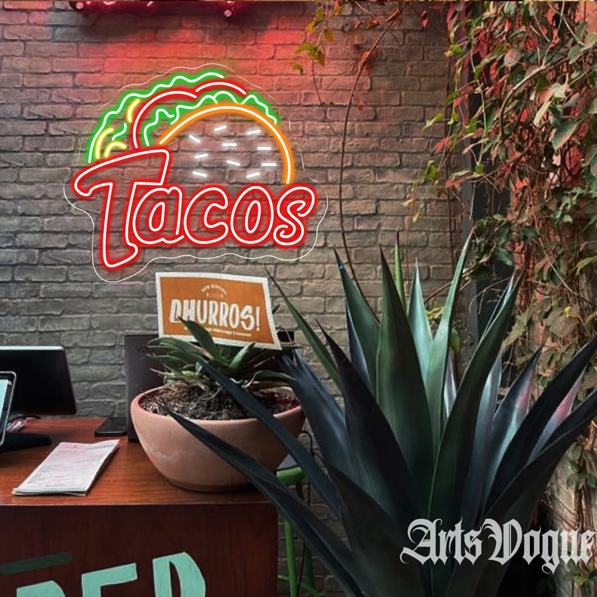Tacos Neon Sign, Tacos Led Lights, Mexican Food Neon Light, Mexican ...