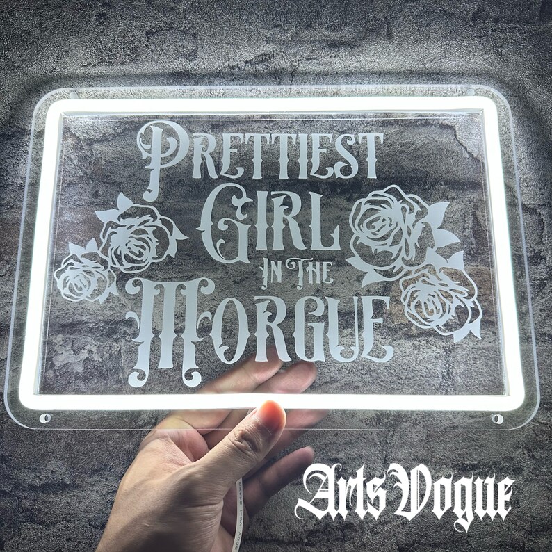 Prettiest Girl in the Morgue Neon Sign,custom Gothic Neon Light, Goth ...