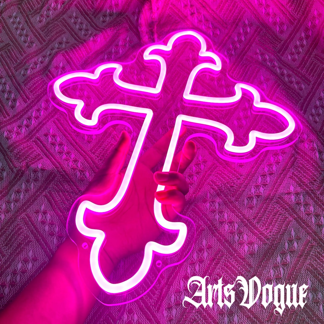 Cross Neon Sign,custom Y2k Style Cross Light Sign,cross Gift, Cross ...