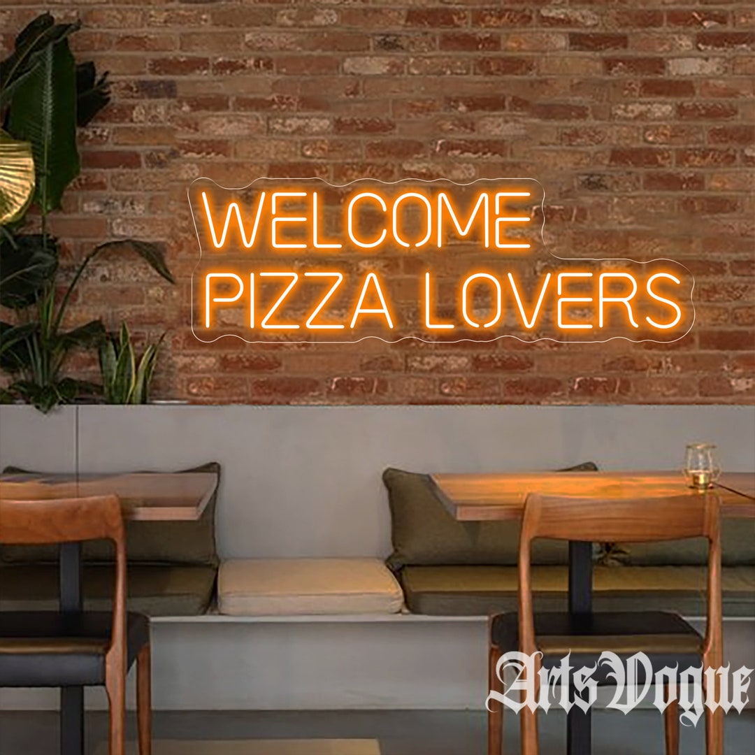 Welcome Pizza Lovers,burgers Neon Sign,custom Pizza Fast Food Light ...