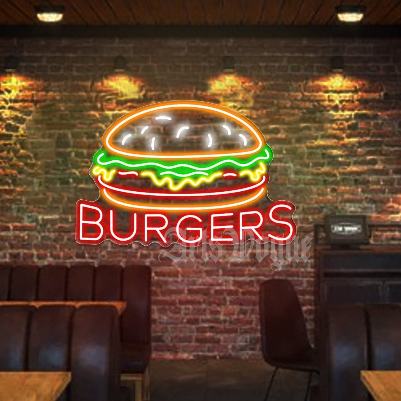 Burgers Neon Sign,custom Fast Food Led Sign,restaurant Neon Light ...