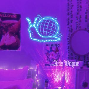 Disco Ball Snail Neon Sign, Custom Disco Party Sign, Disco Party Decor ...