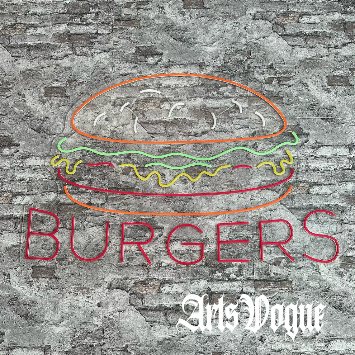 Burgers Neon Sign,custom Fast Food Led Sign,restaurant Neon Light ...