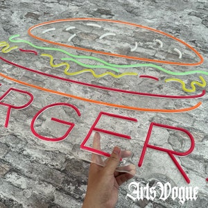 Burgers Neon Sign,custom Fast Food Led Sign,restaurant Neon Light ...