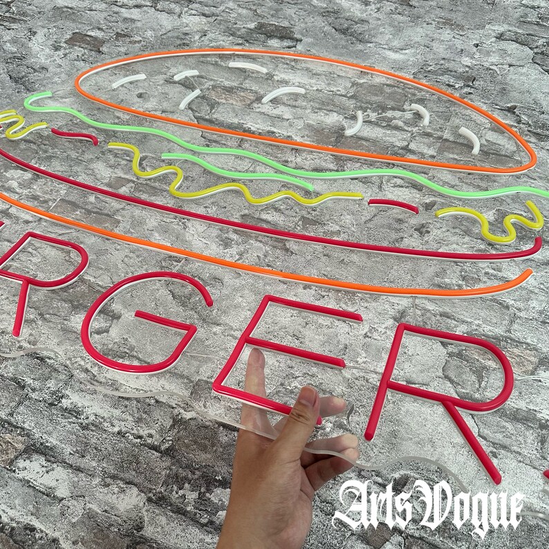 Burgers Neon Sign,custom Fast Food Led Sign,restaurant Neon Light ...