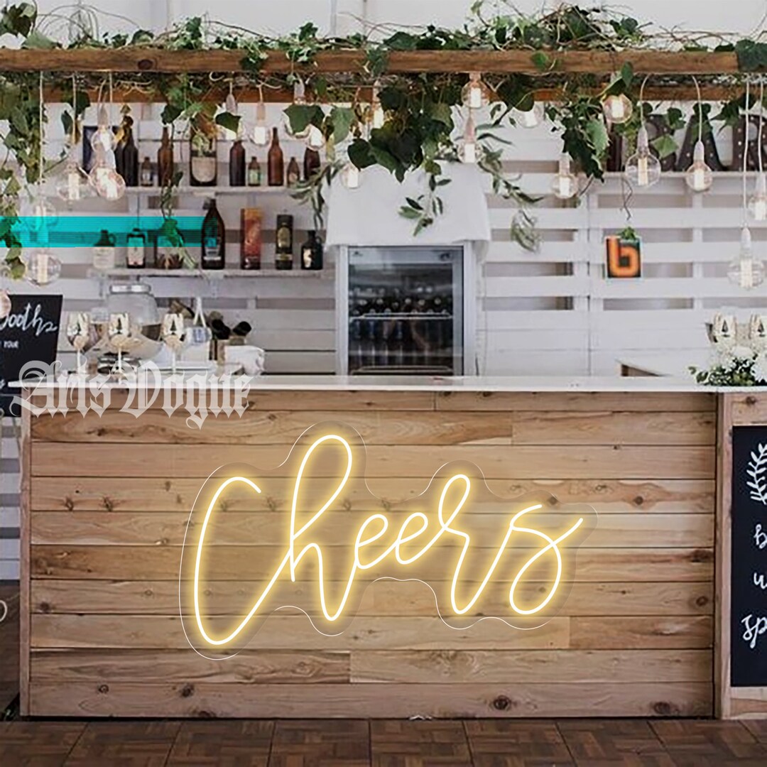 Cheers Neon Sign, Custom Wedding Neon Sign, Led Sign Home Bar Pub Club ...
