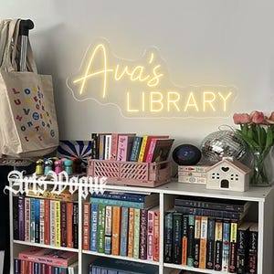 Personalized Library Name Neon Sign,custom Name Library Neon Sign Decor ...
