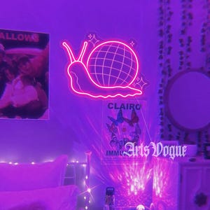 Disco Ball Snail Neon Sign, Custom Disco Party Sign, Disco Party Decor ...