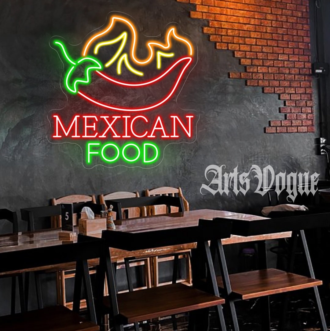 Mexican Food Neon Light,mexican Restaurant Neon Sign Custom,mexican ...
