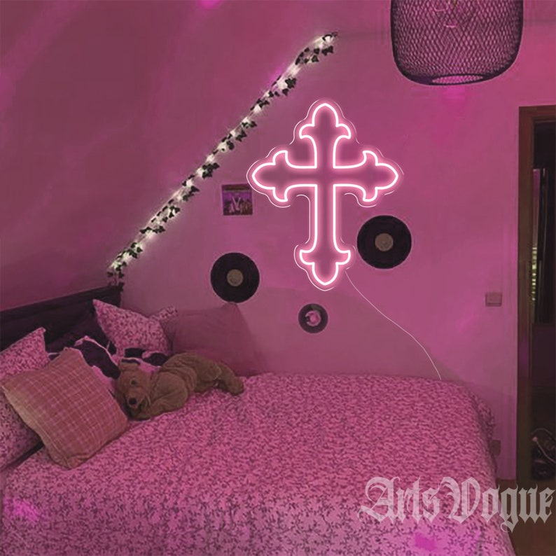 Cross Neon Sign,custom Y2k Style Cross Light Sign,cross Gift, Cross ...