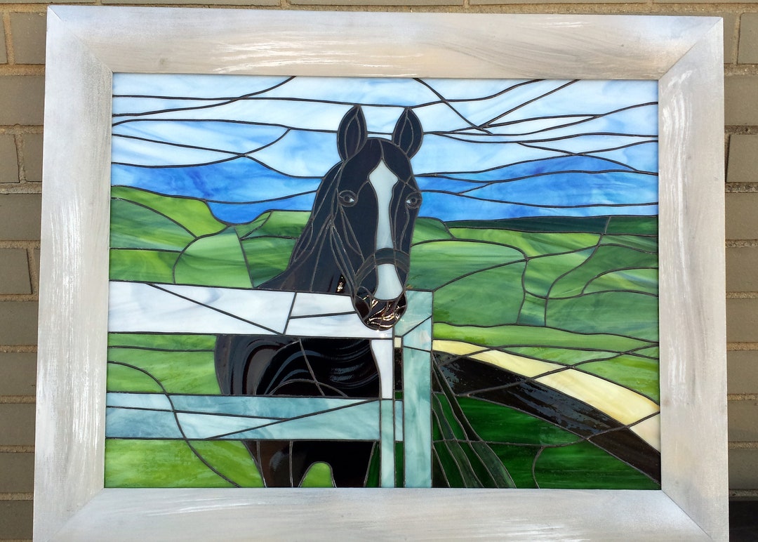 Custom Stained Glass Horse Panel - Etsy