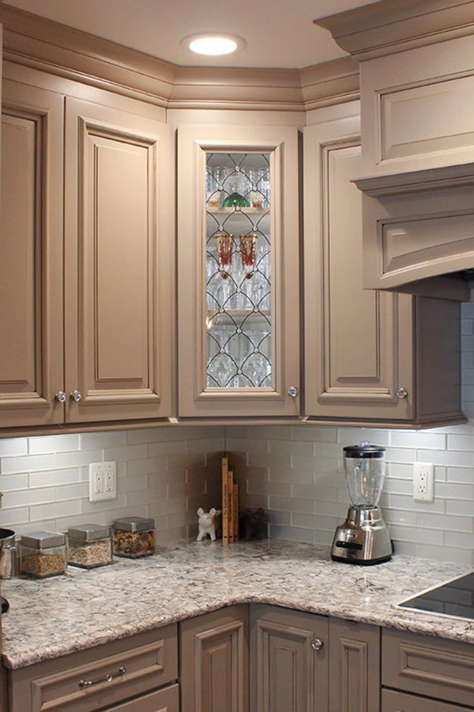 Unique Custom Made Kitchen Cabinet Glass Inserts - Venezzia - Medium ...